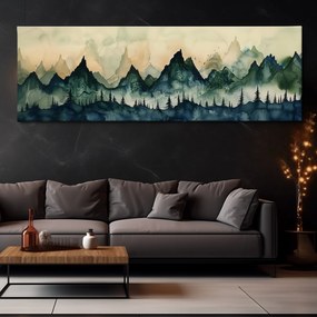 Obraz na plátně - Špičaté nedostupné hory FeelHappy.cz Velikost obrazu: 210 x 70 cm