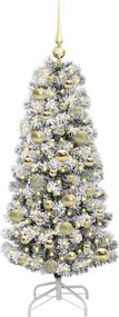 Umělý Skládací Vánoční Strom 150 LED Zelená a bílá 120 cm 3395581