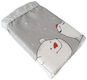 Lední medvěd - BAVLNĚNÉ PROSTĚRADLO S GUMOU DO POSTÝLKY Pro matraci: do postýlky 70x140cm