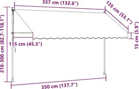 vidaXL Ručně zatahovací markýza 350 cm [43229] Barva: oranžová a hnědá