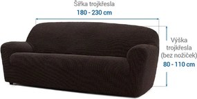 Super strečové potahy NIAGARA čokoládová trojkřeslo (š. 180  - 230 cm)