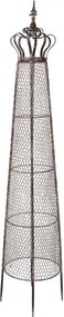 Hnědý antik kovový obelisk na květiny Brocante - Ø 30*151 cm