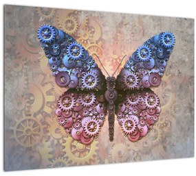 Skleněný obraz - Steampunk motýl (70x50 cm)