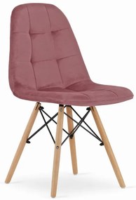 Set čtyř jídelních židlí DUMO sametové růžové (4ks)