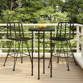 vidaXL Barové stoličky 2 ks 45 x 56 x 103,5 cm PE ratan a ocel [319431] Barva: Černá