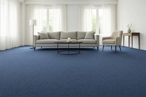 Tapibel, Metrážový koberec Cobalt SDN 64060 - AB tmavě modrý, zátěžový, na míru, šíře 4m,5m, modrá, ab (mřížka), chodba / předsíň