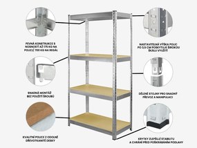 Fistar AKCE : Regál 1800x900x300 mm zinkovaný 4-policový, nosnost 700 kg