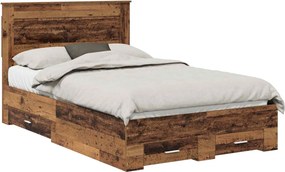 Rám postele s čelo Staré dřevo 120 x 190 cm Kompozitní dřevo 3410340