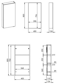 LOTOSAN univerzální horní skříňka SLIM 40cm, sv. šedá matná AQ UN8323