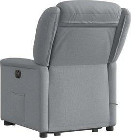 Zvedací masážní polohovací křeslo světle šedé textil 3303204