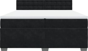 Box spring postel s matrací černá 200x200 cm samet 3286416