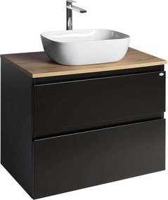 Aqualine Altair - Umyvadlová skříňka 79 cm, matná černá/dub emporio AI680-01