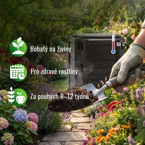 Zahradní kompostér Grace 1200 L černý