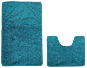 Koupelnová sada koberečků PALM 50x80 cm tyrkysová
