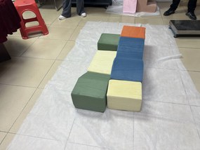 AIYAPLAY pěnové prolézací kostky, 6 dílů, protiskluzové, vícebarevné