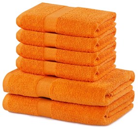 DecoKing - Sada bavlněných ručníků Oranžová MARINA HLADKÉ