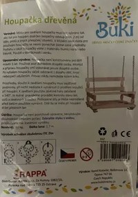 RAPPA Dřevěná houpačka UNI / Houpačka / se zábranou / nosnost 80 kg