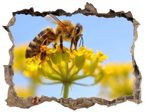Wallmuralia Samolepící díra Včela na květině 95x64 cm