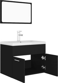 Set koupelnového nábytku černý dřevotříska 3071316