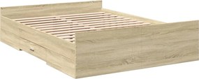Rám postele se zásuvkami dub sonoma 120x190 cm kompozitní dřevo 3280323