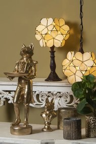Béžová stolní lampa Tiffany Bloom - 21*21*38 cm E14/max 1*25W