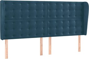 Box spring postel s matrací a LED tmavě modrá 160x200 cm samet 3136375