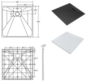 Besco Vexo čtvercová sprchová vanička, black Rozměr vaničky: 80x80cm