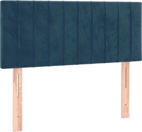 Box spring postel s matrací tmavě modrá 90x190 cm samet 3141399