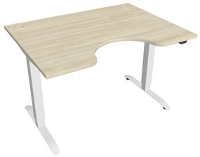 Hobis Motion Elektr. nastavitelný stůl 120x90 - HOBIS ERGO MOTION MSE 2 1200 Dekor stolové desky: akát, Barva kovové podnože: bílá