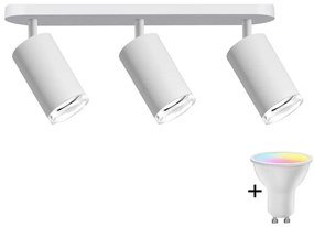Polux LED RGBW Stmívatelné koupelnové bodové svítidlo TURYN 3xGU10/6,5W/230V IP44 bílá SA1910+3xAI0414