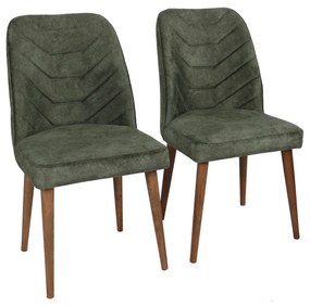 Set 2 židlí Dafne (Ořech + Tmavě zelená). 1073152