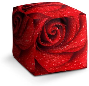 Sablio Taburet Cube Květ růže: 40x40x40 cm