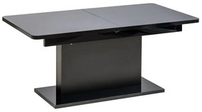 DOLMAR Jídelní/konferenční stůl rozkládací - OPTI, 126/168x70, lesklá černá