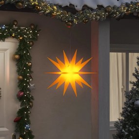 vidaXL Svítící vánoční hvězda s LED skládací žlutá 57 cm