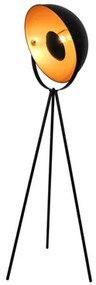 Černo-zlatá loftová stojací lampa LARC