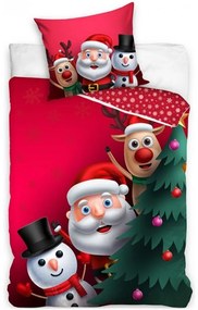 Vánoční ložní povlečení - motiv Pozdravy ze severního pólu - 100% bavlna Renforcé - 70 x 90 cm + 140 x 200 cm
