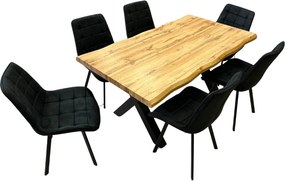 Vikio Jídelní set pro 6 osob 140x90 cm dub-černá VJS114-61C