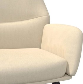 Relaxační křeslo se stoličkou krémové textil 3097431