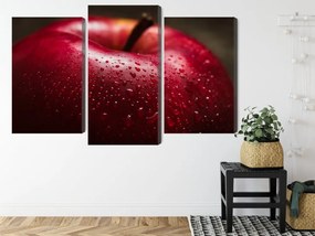 Vícedílný obraz Červené Jablko V Makro Měřítku Nedostatek Nedostatek Přírodní plátno 120x80
