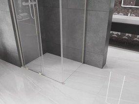 Mexen Velar L, sprchový kout s posuvnými dveřmi 90 x 70 cm, 8mm čiré sklo, broušená ocel, 871-090-070-03-97