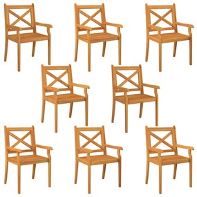 vidaXL Zahradní jídelní židle 8 ks masivní akáciové dřevo