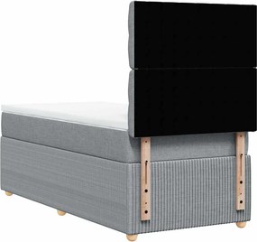 Box spring postel s matrací světle šedý 100 x 200 cm textil 3291974