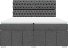 Box spring postel s matrací tmavě šedá 200x200 cm textil 3294083
