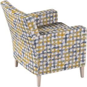 Potah na křeslo IKEA Karlstad barva modrá látka pletený vzor, vzorované