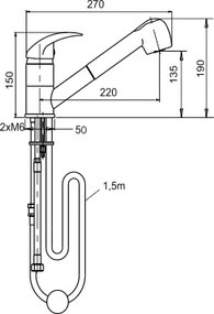 Novaservis Metalia 55 Dřezová teleskopická baterie, chrom, 55081,0