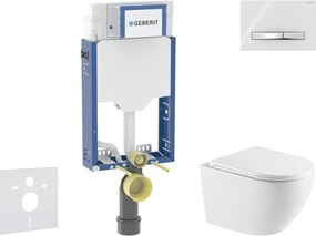 Geberit Kombifix - Set předstěnové instalace, klozetu Oudee a sedátka softclose, tlačítko Sigma50, chrom/alpská bílá SANI15CA3156
