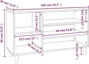 vidaXL Botník 102 x 36 x 60 cm kompozitní dřevo [819745] Barva: bílá s vysokým leskem