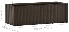 vidaXL Marketos Zahradní vyvýšený záhon se samozavlažováním mokka 100x43x33 cm