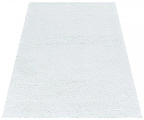 Ayyildiz, Kusový koberec Fluffy Shaggy 3500 white, 60x110, bílá, ložnice