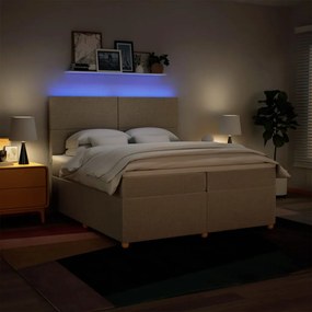 Box spring postel s matrací krémová 200x200 cm textil 3293685
